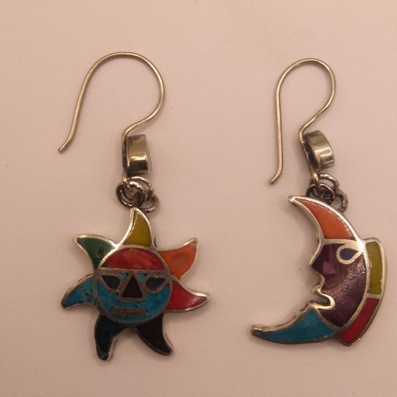 Jewelry | Peruvian Earrings In Alpaca And Natural Stone Sun And The ...